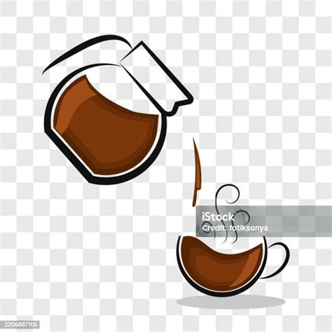 커피 컵 커피 잔 커피 포트 디자인 세트 벡터 일러스트 레이 션 주당순이익 10 갈색에 대한 스톡 벡터 아트 및 기타 이미지 갈색 감정 기복 개념 Istock