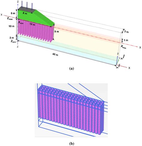 a finite element model geometry b finite element mesh of dm column