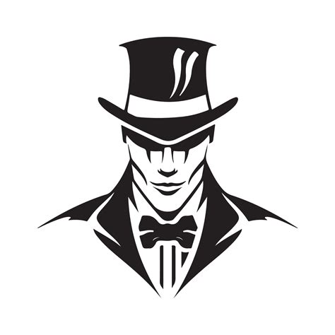Man In Top Hat Logo Image Design On White Background 44565749 Vector