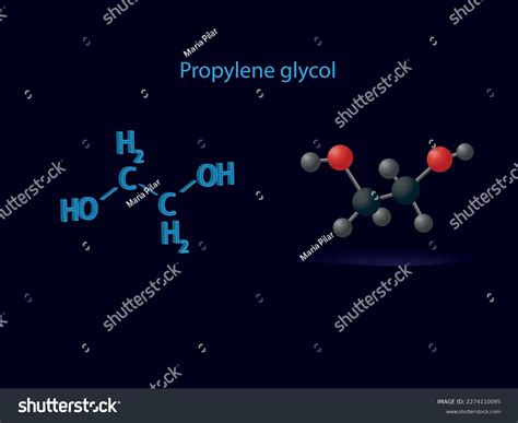 Propylene Glycol Structural Chemical Formula 3d Stock Vector Royalty Free 2274110095