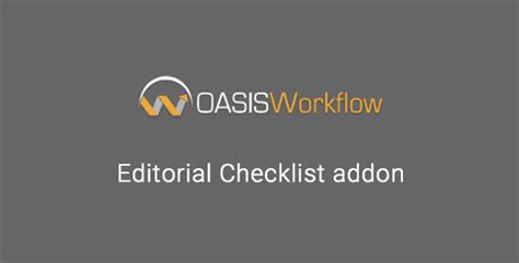 oasis workflow editorial checklist addon 2 4