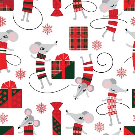 Premium Vector Dancing Mice 2 Seamless Pattern
