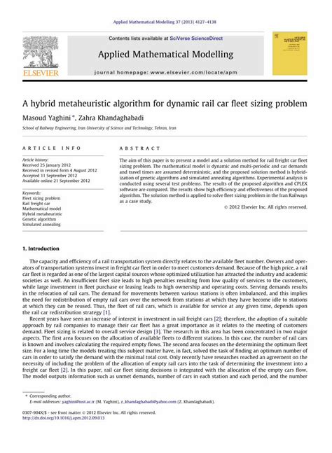 Pdf A Hybrid Metaheuristic Algorithm For Dynamic Rail Car Fleet Sizing Problem Dokumentips