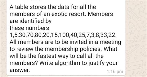 Solved A Table Stores The Data For All The Members Of An