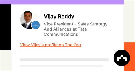 Vijay Reddy Vice President Sales Strategy And Alliances At Tata Communications The Org
