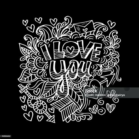 Ilustración De Te Quiero Letras Con Flores Decorativas Y Más Vectores