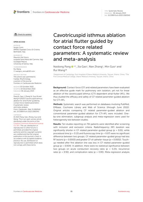 Pdf Cavotricuspid Isthmus Ablation For Atrial Flutter Guided By Contact Force Related