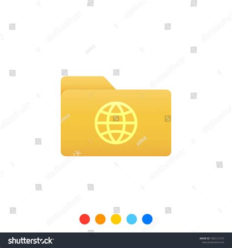 flat folder design element globe symbolfolder stock vector royalty