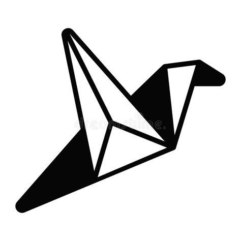 An Art Of Folding Paper Into Decorative Shapes And Figures Origami Icon In Modern Style Stock