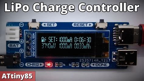 Tinycharger Lipo Charge Controller Attiny Youtube