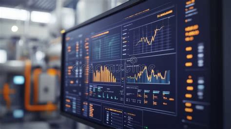 Data Analysis Interface With Charts On Screen Digital Business Graphs And Diagrams On The