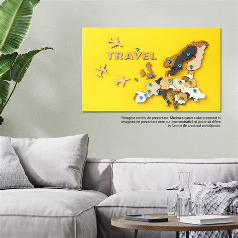 Картина на платно Концепция за полет карта на света откриване на континенти ретро пътуване