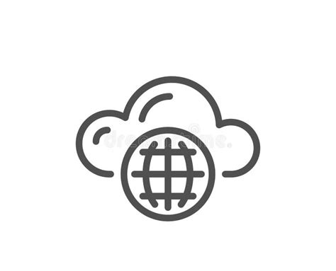 Cloud Computing Line Icon Internet Data Storage Sign Vector Stock Vector Illustration Of