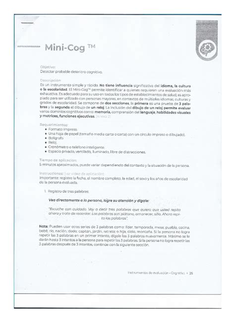 Mini Cog Pdf