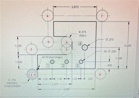 Solved Exercise 8 1 8 21 T1 4 Center Drill 4 Holes Chegg