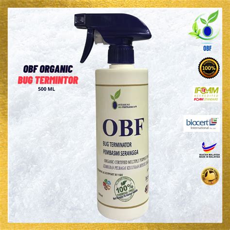 Obf Organic Bug Insect Serangga Terminator Killer Spray 500 Ml Rtu