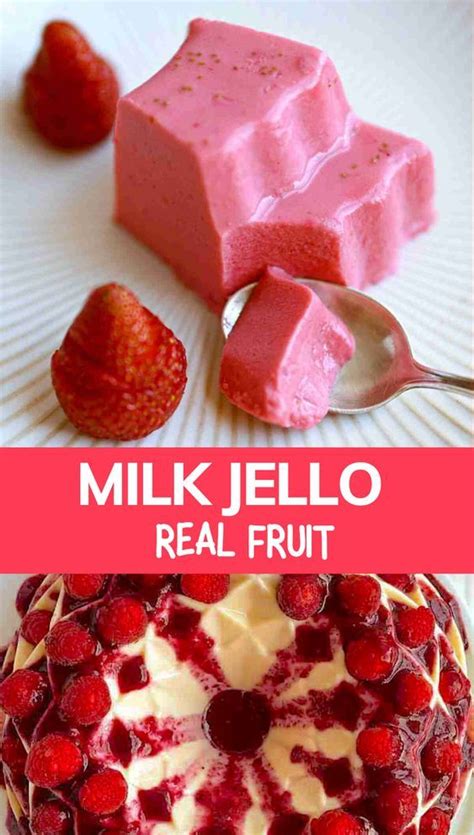 Milk Jello Cakes With Real Fruit Jello With Cream And Evaporated Milk
