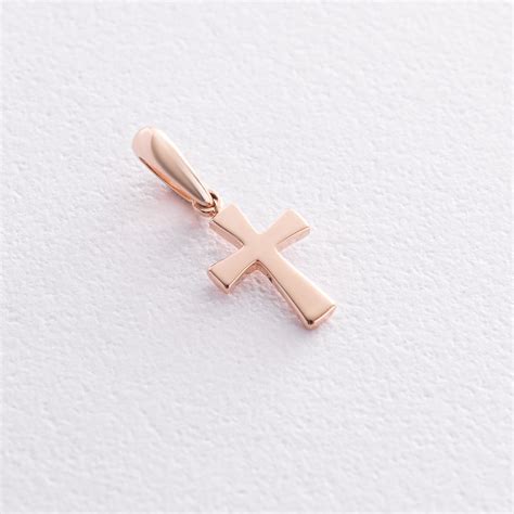 Хрестик у червоному золоті Mini п03859 Купити Хрестик у червоному золоті Mini п03859 Ціна Київ