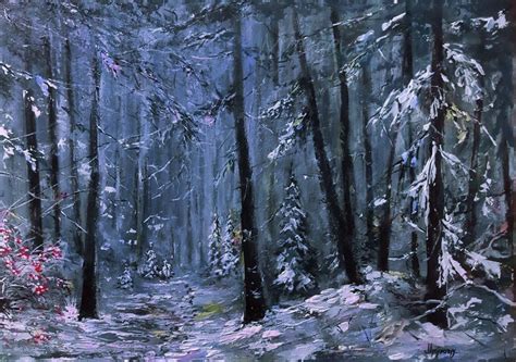 I Finished This Painting With Acrylic Oil And Called It Winter Forest
