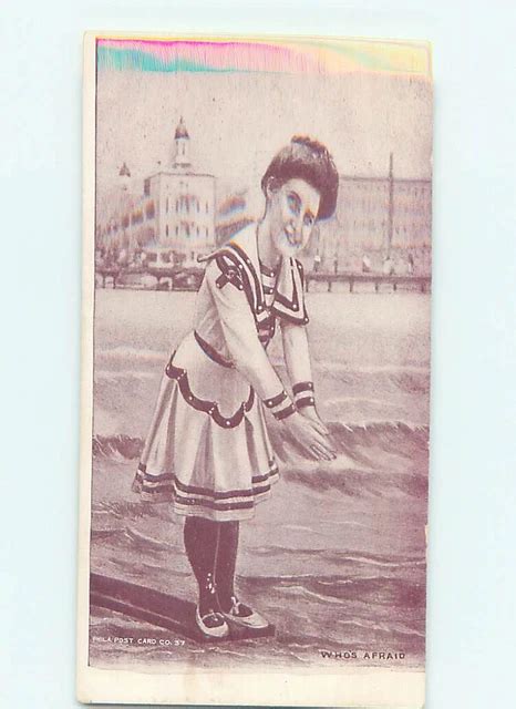Pre 1907 Risque Pretty Girl In Bathing Suit At The Beach See My 60k