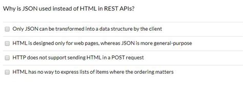 Solved Why Is Json Used Instead Of Html In Rest Apis Only