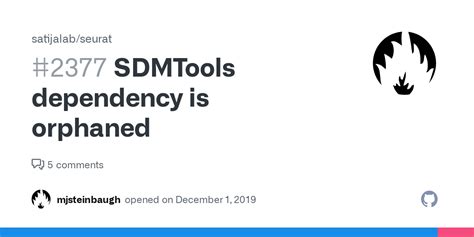 Sdmtools Dependency Is Orphaned · Issue 2377 · Satijalabseurat · Github