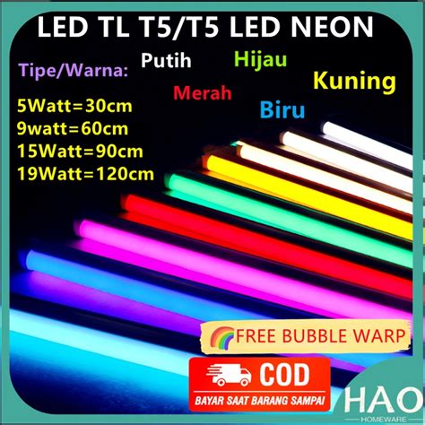 Jual Lampu Tl Neon T Led W Tube Warna Warni Lampu Neon Led Shopee Indonesia