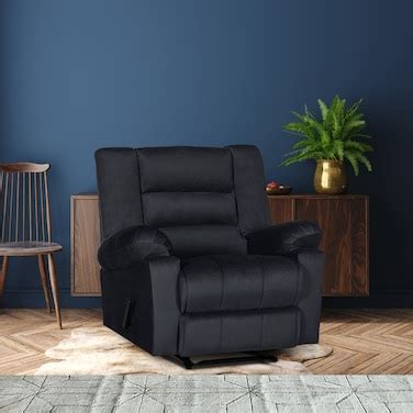 Buy In House Velvet Rocking And Rotating Recliner Chair Dark Grey