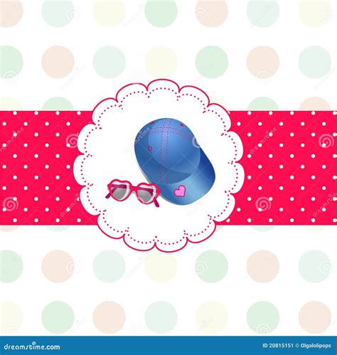 Vector Illustration Frame With Cap And Glasses Stock Vector