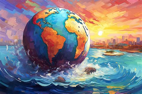 Premium Photo A Blue Globe On A Dark Background