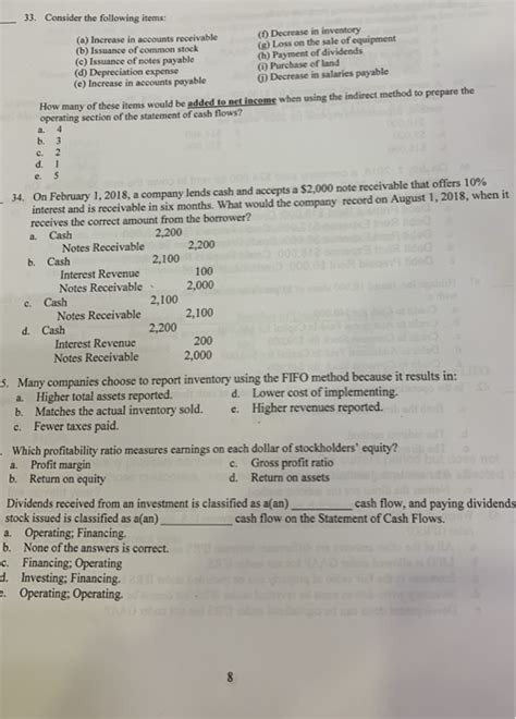 Solved 33 Consider The Following Items Decrease In