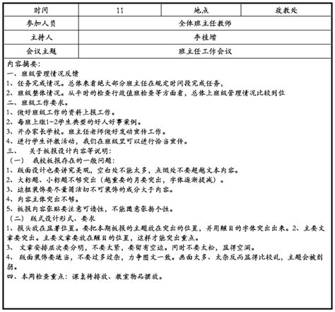 初中班主任会议记录八篇 范文118