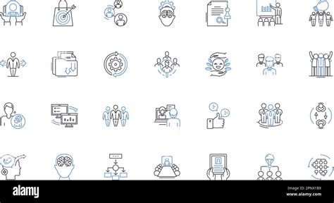 Organization Team Line Icons Collection Collaboration Strategy Unity Communication Synergy