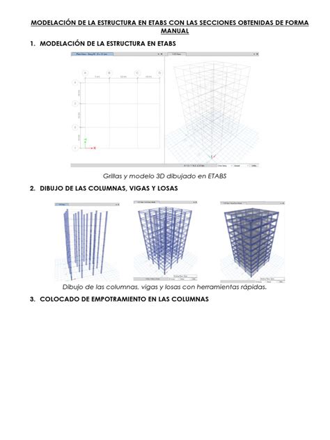 Etabs Y Word Pdf Materiales Ingeniería De Edificación