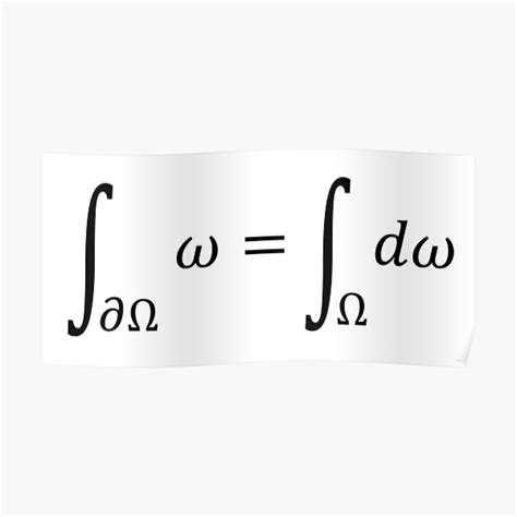 Generalized Stokes Theorem Equation Poster For Sale By Sciencecorner Redbubble