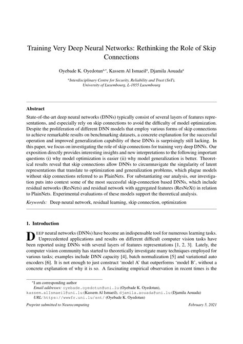 Pdf Training Very Deep Neural Networks Rethinking The Role Of Skip