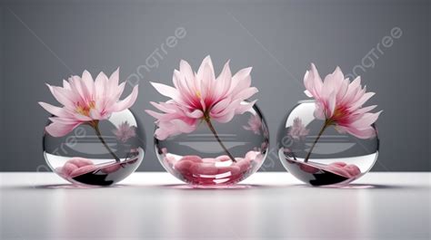 유리 꽃병은 3d 렌더에서 세 개의 분홍색 꽃을 보유하고 있습니다 꽃병 유리 꽃병 꽃집 배경 일러스트 및 사진 무료 다운로드 Pngtree