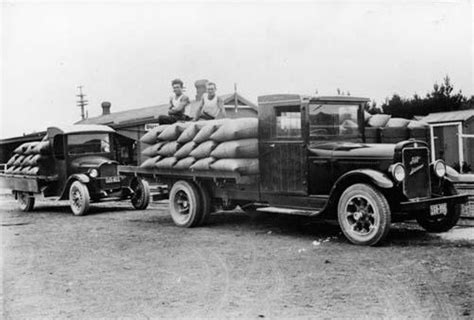 T11 Ca 1930 Cedric And Barney Coles With 1929 Chevrolet And Reo Trucks