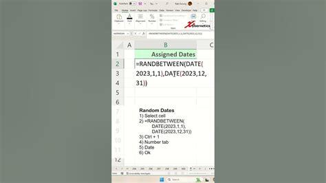 Generate Random Dates In Excel Excel Tips And Tricks Youtube