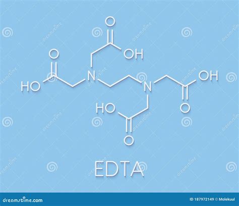 Edta Ethylenediaminetetraacetic Acid Complexing Agent Molecule Used In Treatment Of Lead
