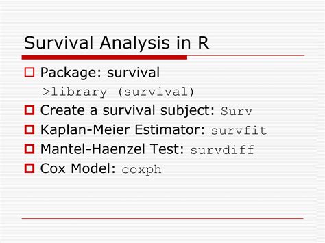 Survival Analysis In R Notes For Survival Analysis In Rpdf