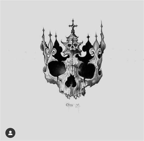 Skull With Crowns Tattoo Design Gothic Crown Tattoos Crowns Of