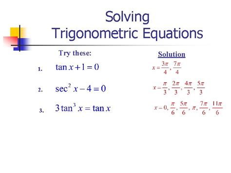 Lesson 5 3 Solving Trigonometric Equations Solving Trigonometric