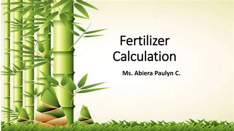 Fertilizer Calculation Powerpoint Presentation Pptx