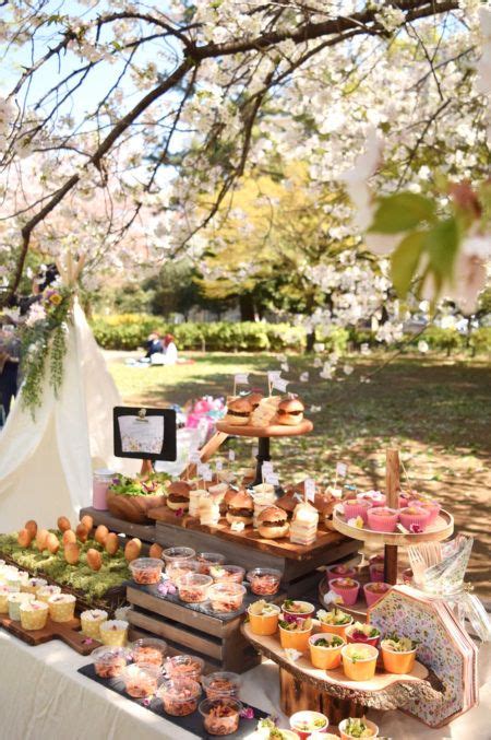 Ohanami Picnic ピクニック Party Arch Days パーティービュッフェ ウェディング ビュッフェ ケータリング ディスプレイ