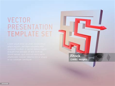 벡터 3d 비즈니스 테마 프레 젠 테이 션 서식 파일 설정 3차원 형태에 대한 스톡 벡터 아트 및 기타 이미지 3차원 형태 0명 개념 Istock