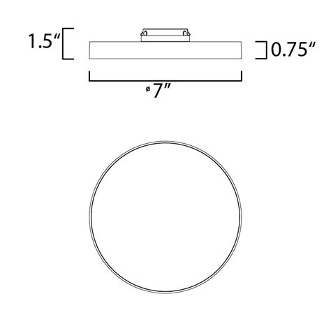 Trim Collection 7 Round Led Flush Mount 3000k In Black 120v By Maxim