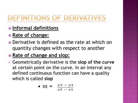 Presentation Of Calculus On Application Of Derivative Ppt