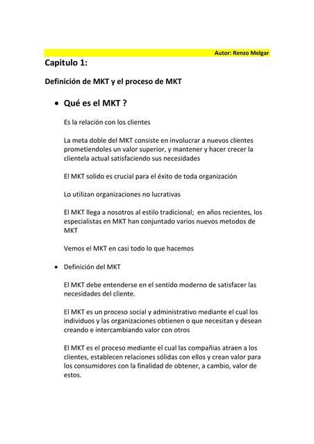 Fundamentos De Marketing Kotler Capitulo 1 Renzo Melgar Udocz