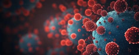 Viral Outbreak Microscopic Simulation Premium Ai Generated Image